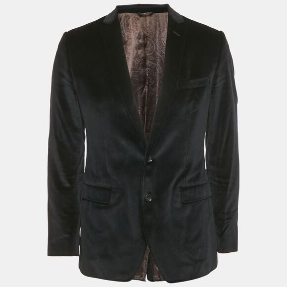 Dolce & Gabbana | Jackets & Coats | Dolce Gabbana Navy Blue Velvet ...